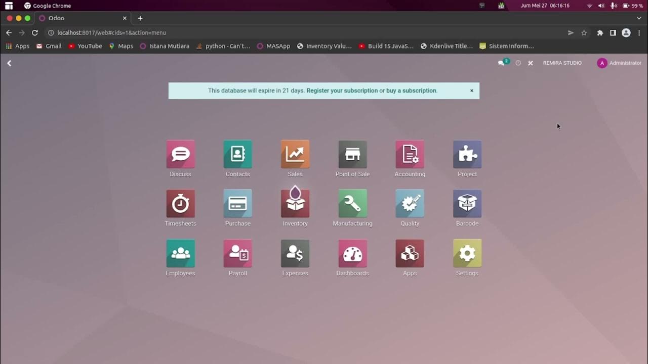 Tutorial Odoo Indonesia [Odoo 15] Berkenalan dengan Odoo Versi 15 dan ...