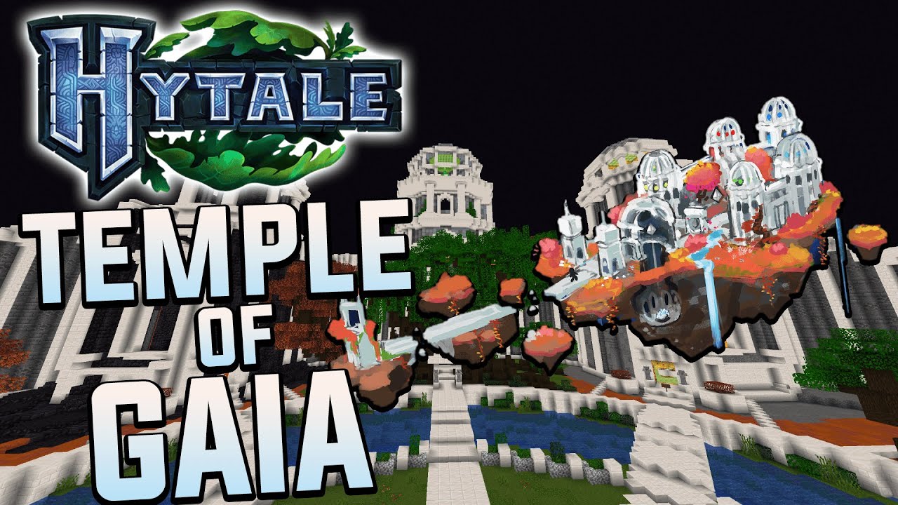 The GREATEST Hytale Build Yet || Temple of Gaia in MINECRAFT - YouTube