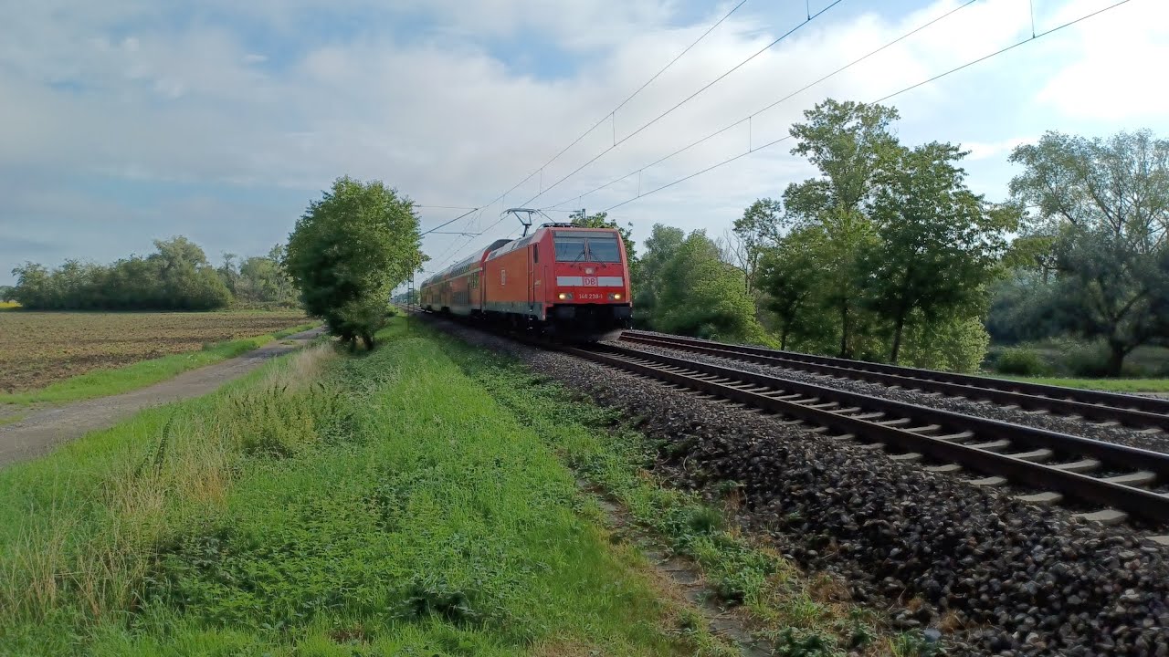 Züge in Ringsheim mit Br146 und Dostos, ICE4,... - YouTube