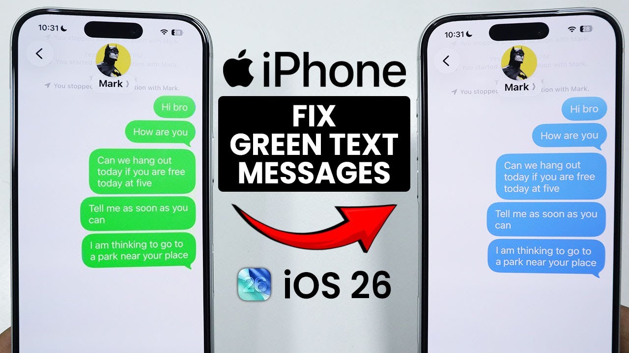 [iOS 26] iPhone Sending Green Text Messages - Here's the Fix - YouTube