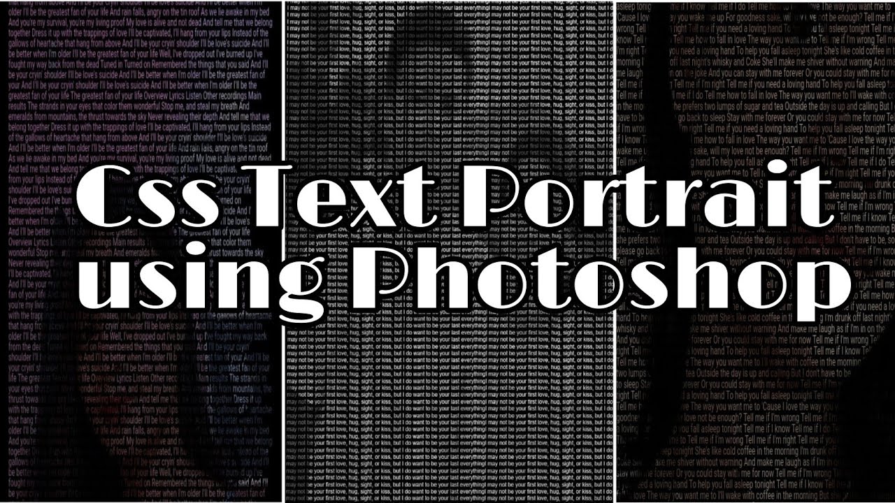 Text Portrait Effects TUTORIAL | Adobe Photoshop - YouTube