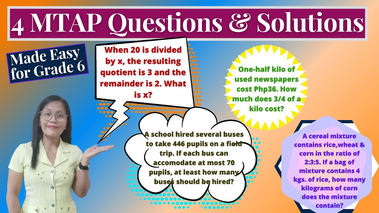 HOW TO SOLVE 4 MTAP WORD PROBLEMS - Made Easy for Grade 6-TAGALOG ...
