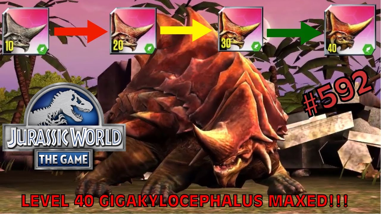 LEVEL 40 GIGAKYLOCEPHALUS MAXED!!! - Jurassic World: The Game - EP 592 ...