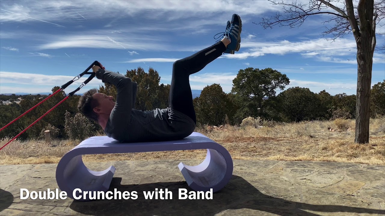 Double Crunches with Band - YouTube