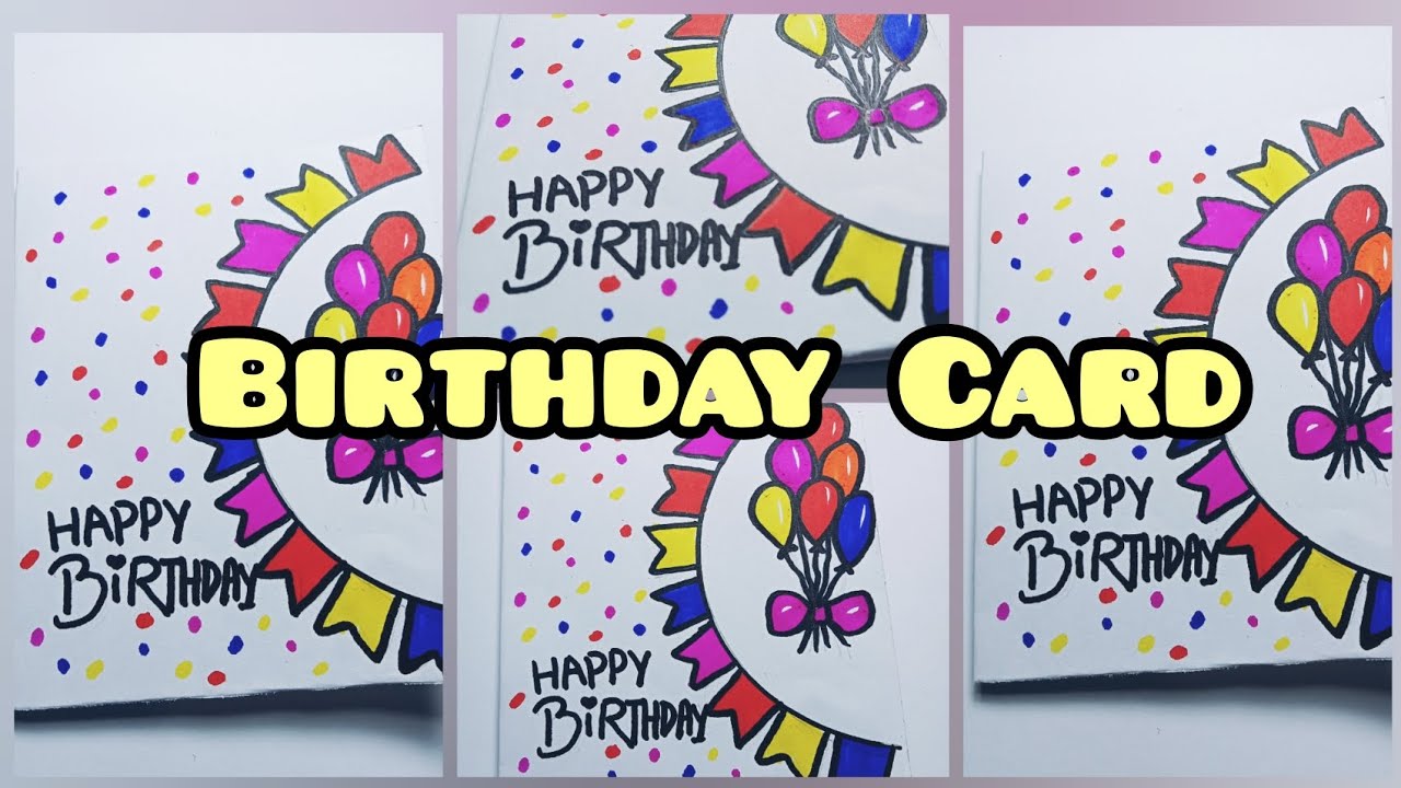 Easy Birthday Card Idea || white paper card idea || [Snikdha's World ...