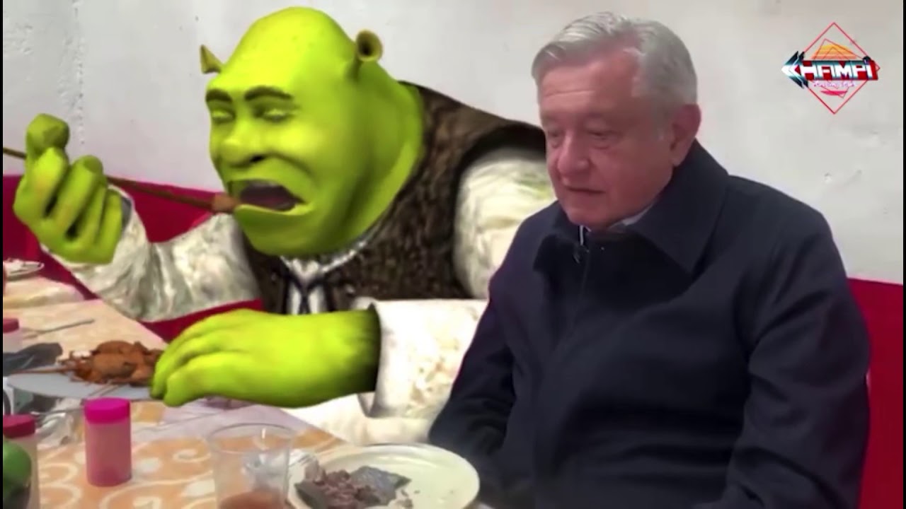 Amlo comiendo con Shrek - YouTube