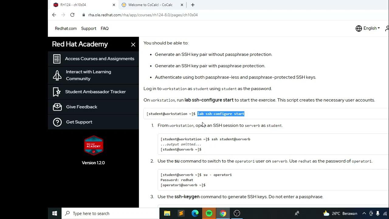 Chapter 10 Guided Exercise: Configuring SSH Key-based Authentication - YouTube