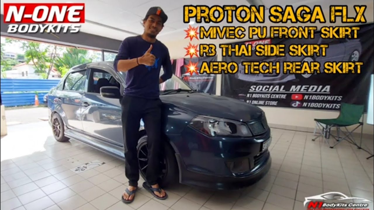 proton saga flx mivec pu front skirt Aero tech rear skirt r3 thai side ...