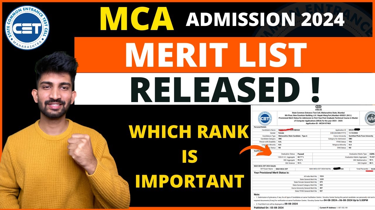 Mca Provisional Merit List Released | How to Check MCA Merit List 2024 ...