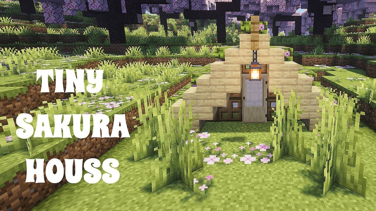 Tiny Sakura Starter House in Minecraft 🌸 | Cozy Survival Build - YouTube