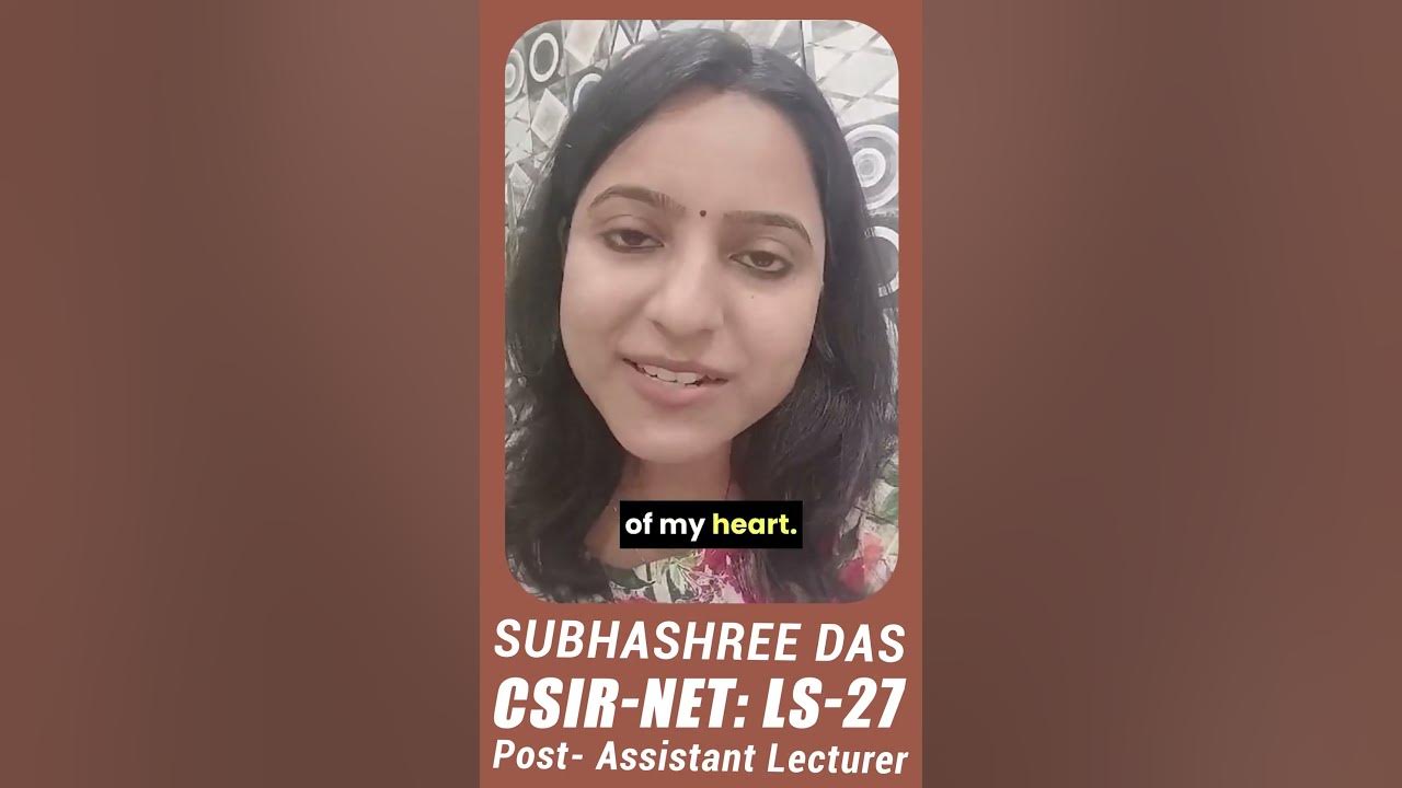 SUBHASHREE DAS :- CSIR-NET-LS-(AIR-27 ) | ASAP Chemtime #csirnet #csirnettopper #csirjrf - YouTube
