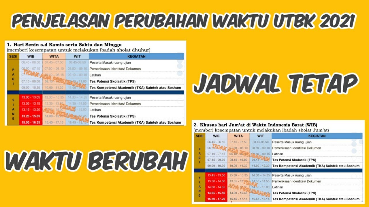 PENJELASAN PERUBAHAN JADWAL UTBK SBMPTN 2021 - YouTube