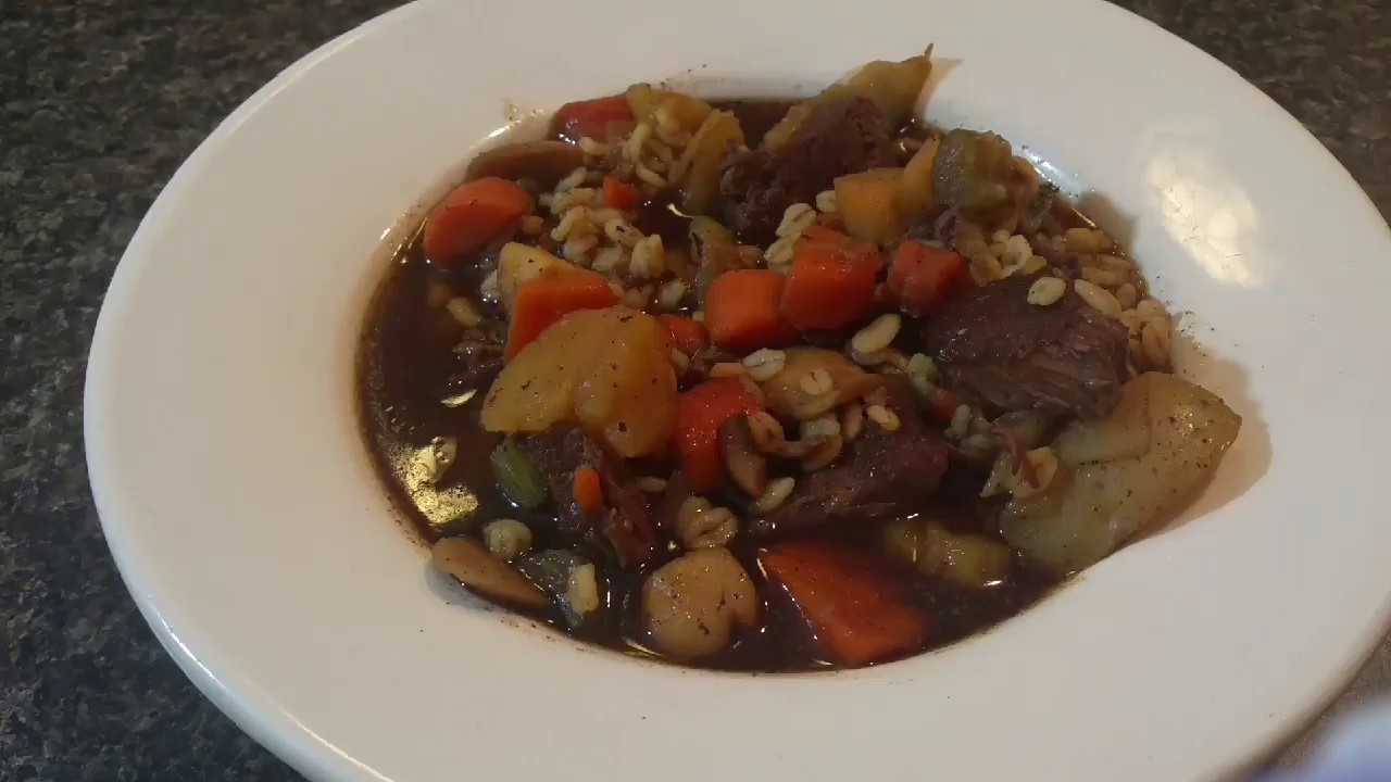 Beef and Barley Stew/Soup Recipe/Kuma Knife Review - YouTube