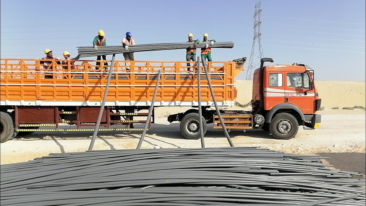 How to safely unload pipes from truck... - YouTube