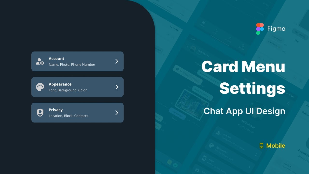 Designing Card Setting Menu Component on Chat App Mobile using Figma ...