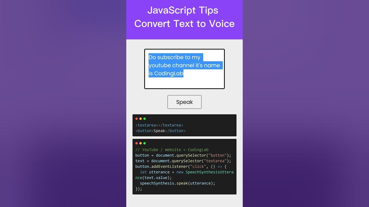 Text To Voice Converter In JavaScript YouTube text-to-voice-converter-in-javascript-youtube