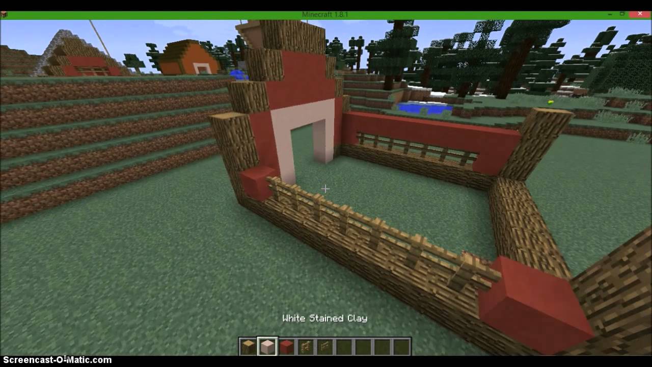 How to build a simple minecraft barn - YouTube