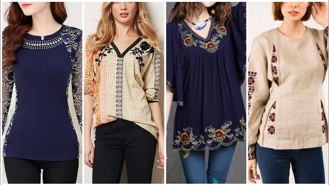 Stylish And Classy Hand Embroidered Tunic Top Designs Collection For ...
