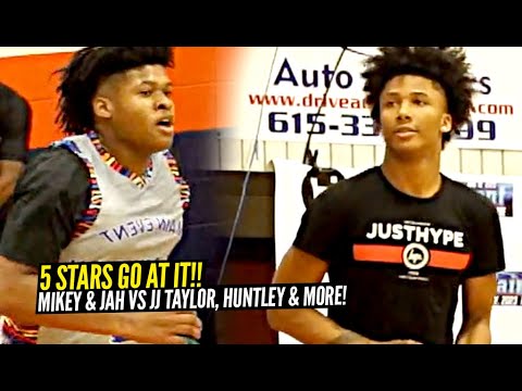 5 Stars GO AT IT! Mikey Williams, Jah Jackson vs Brandon Huntley & JJ ...