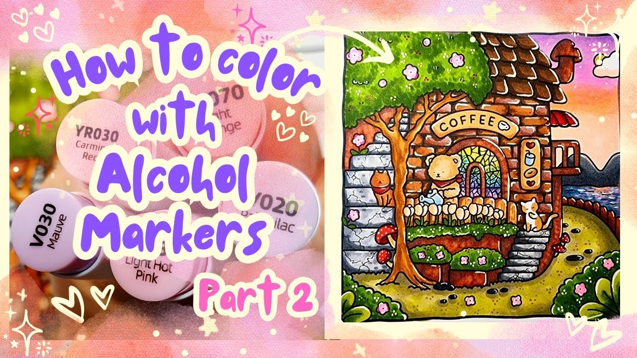 ️ Coloring With Alcohol Markers |ASMR Tutorial | Cozy Corner by Coco ...
