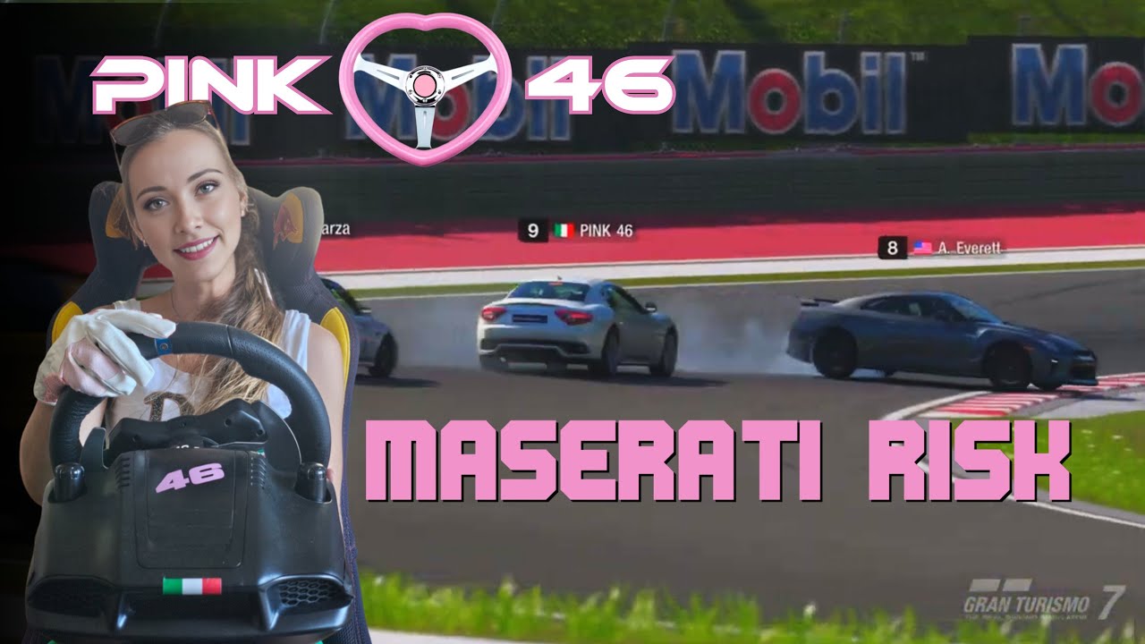 PINK46 - sim racing girl - A race with a Maserati - YouTube