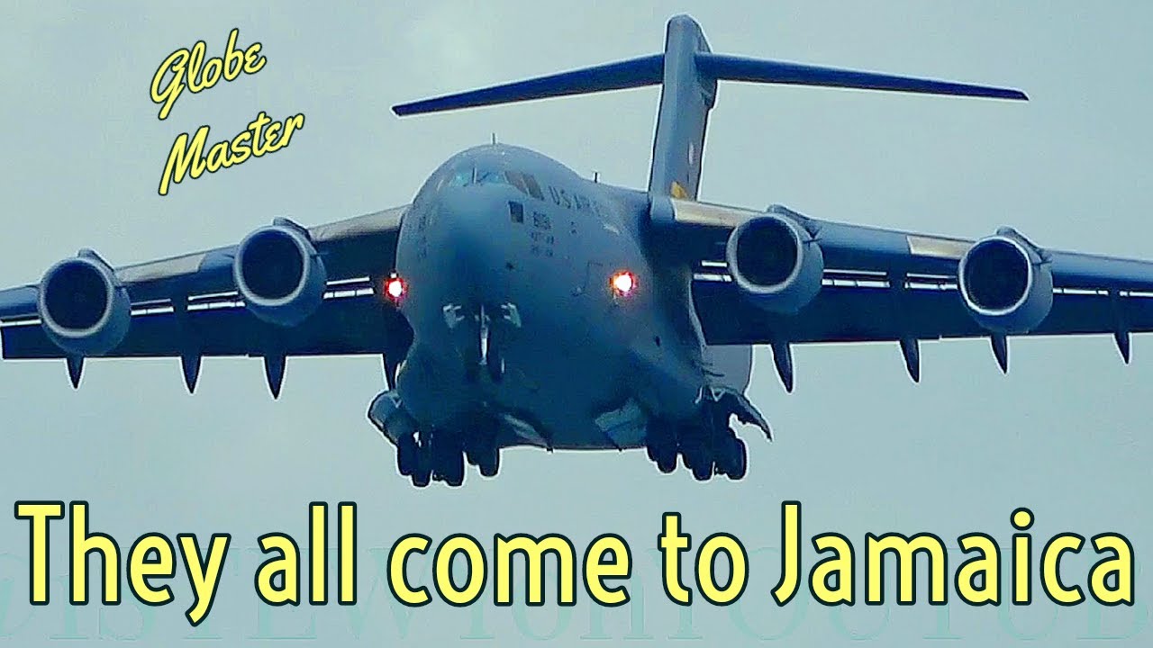 U.S AIR FORCE💥 Globe Master lands in Jamaica - YouTube
