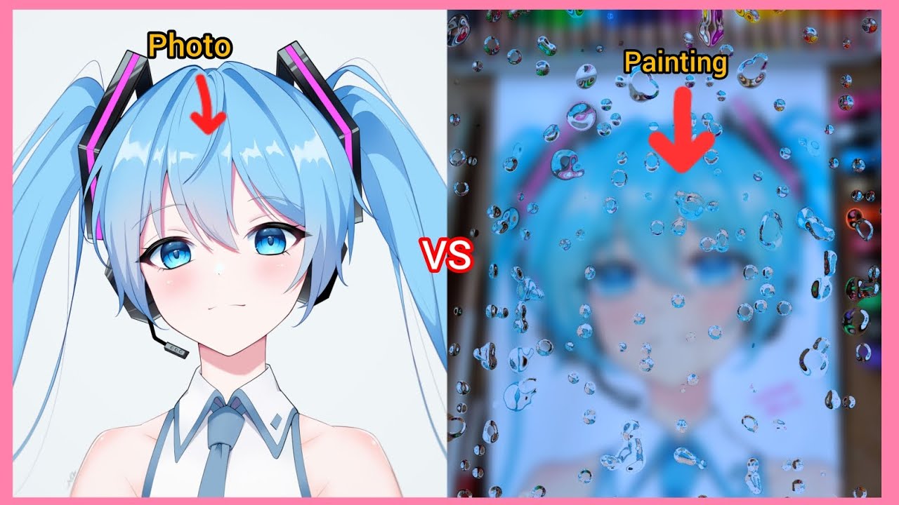 Hatsune Miku 💙 Painting 🖌️🎨 With Cheap Water colour |easy Process| 🌷 ...