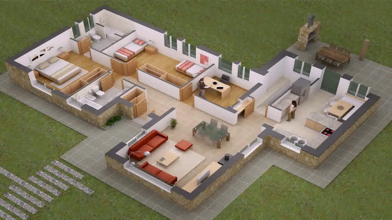 House Floor Plan 100m2 - YouTube