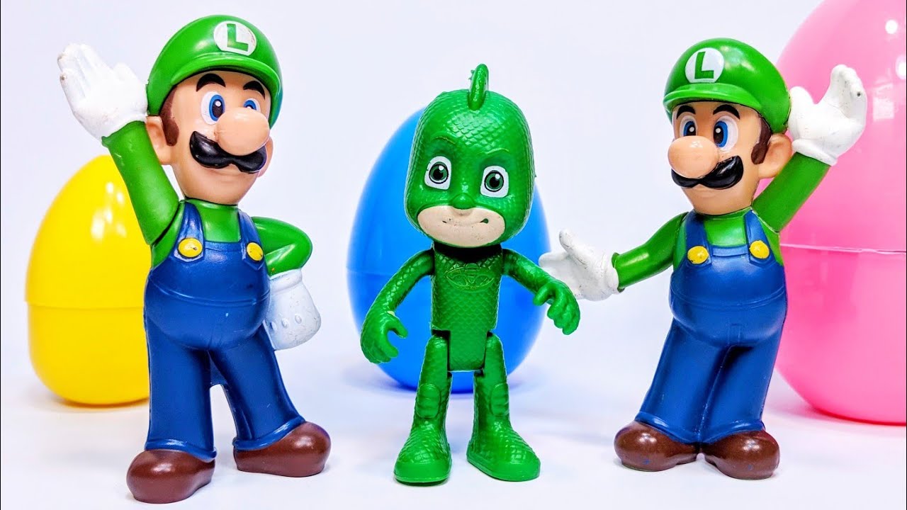 Learn Sizes with PJ Masks Wrong Body Super Mario Surprise Eggs and The ...