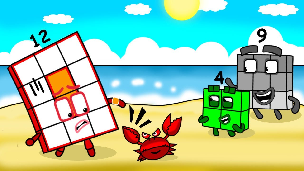 Numberblocks 12 Met the Crab and Scared him - Numberblocks fanmade ...