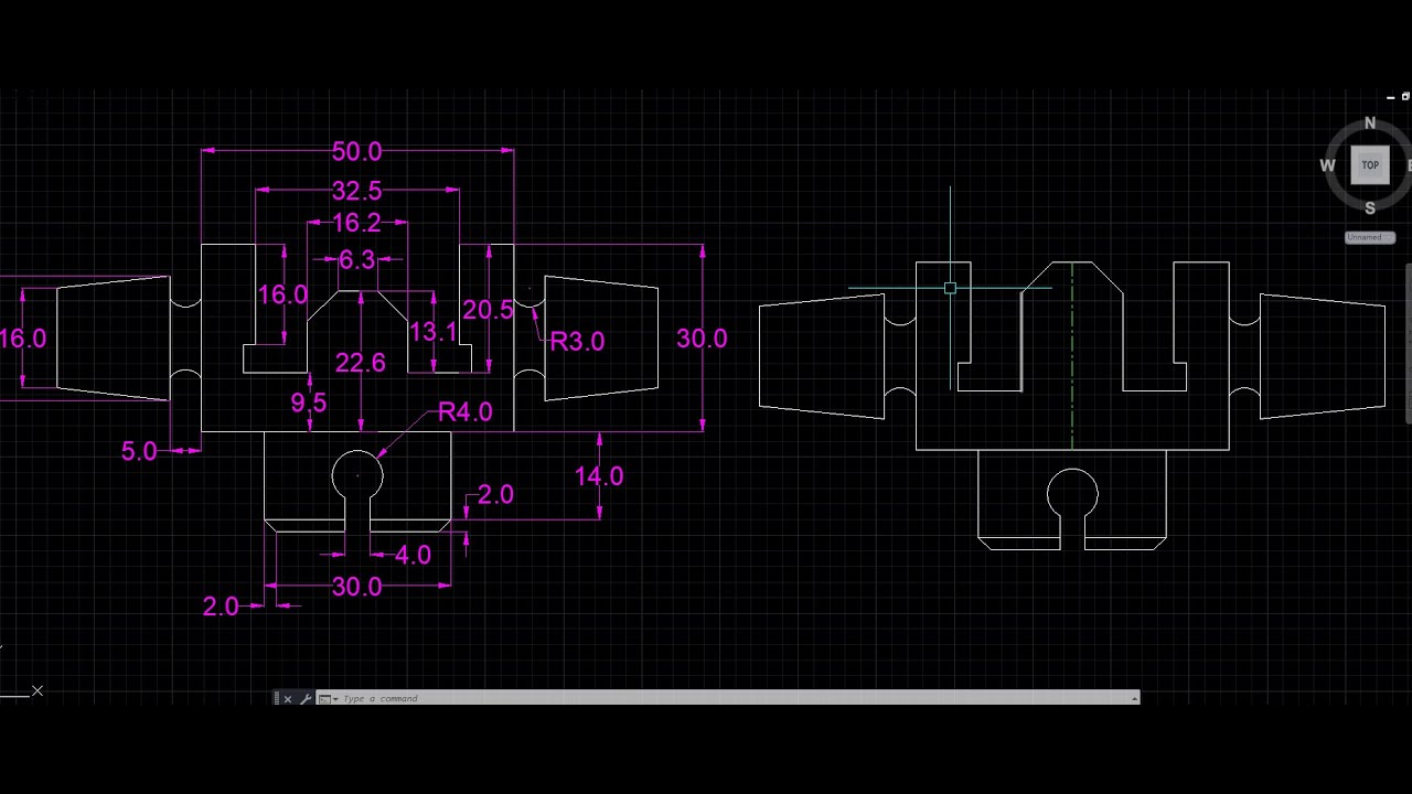 AutoCAD 2D Practice 19 Set 1 - YouTube