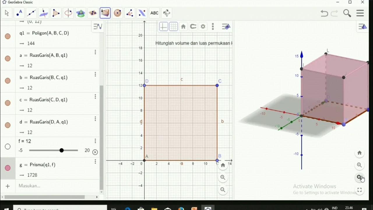Menghitung Volume dan Luas Permukaan Kubus Dengan Aplikasi Geogebra ...