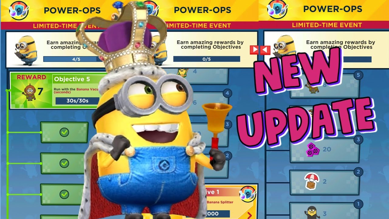 Minion Rush Update New Power Ops walkthrough rewards claim prize pods ...