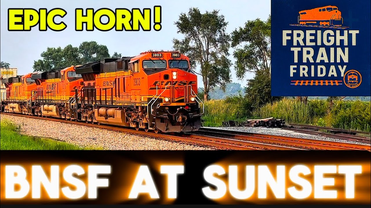 🚂 Epic Horn Blasts! Train Videos of BNSF Sunset Action! - YouTube