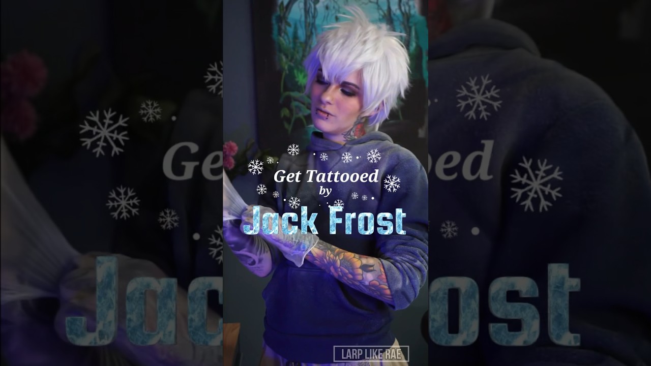 Get tattooed in cosplay // Jack Frost #cosplayer #tattoo #tattooing # ...