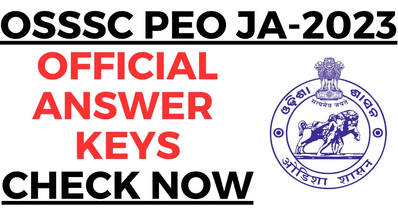 ୭୨୩୯ଟି ପଦବୀ ପାଇଁ ହେଇଥିବେ ପିଇଓ ପରୀକ୍ଷାର ଆସିଲା ଉତ୍ତର OSSSC PEO JA ...