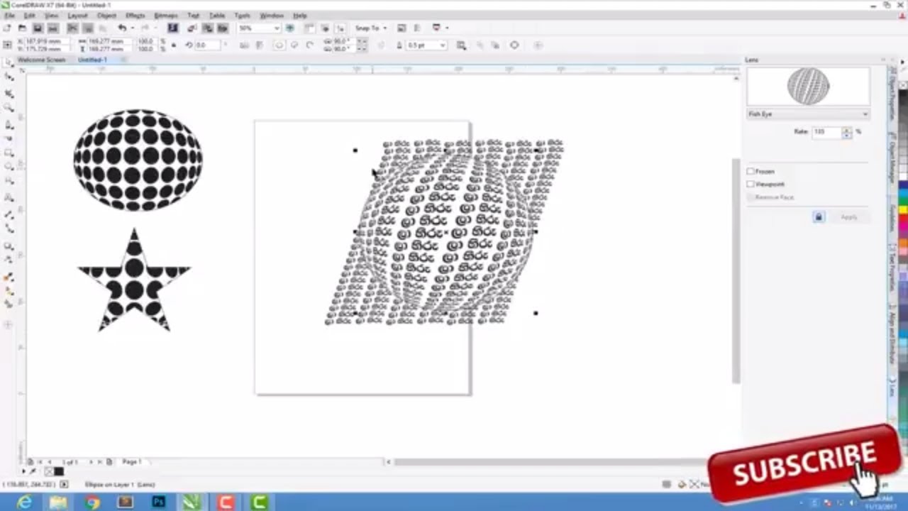 Coreldraw Tutorial in Sinhala - Fish eye lens effect - YouTube