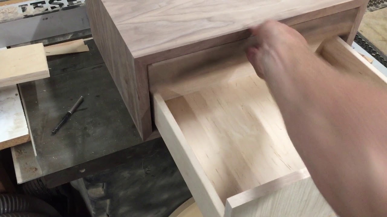 Testing out a little hidden drawer idea on my nightstands. - YouTube