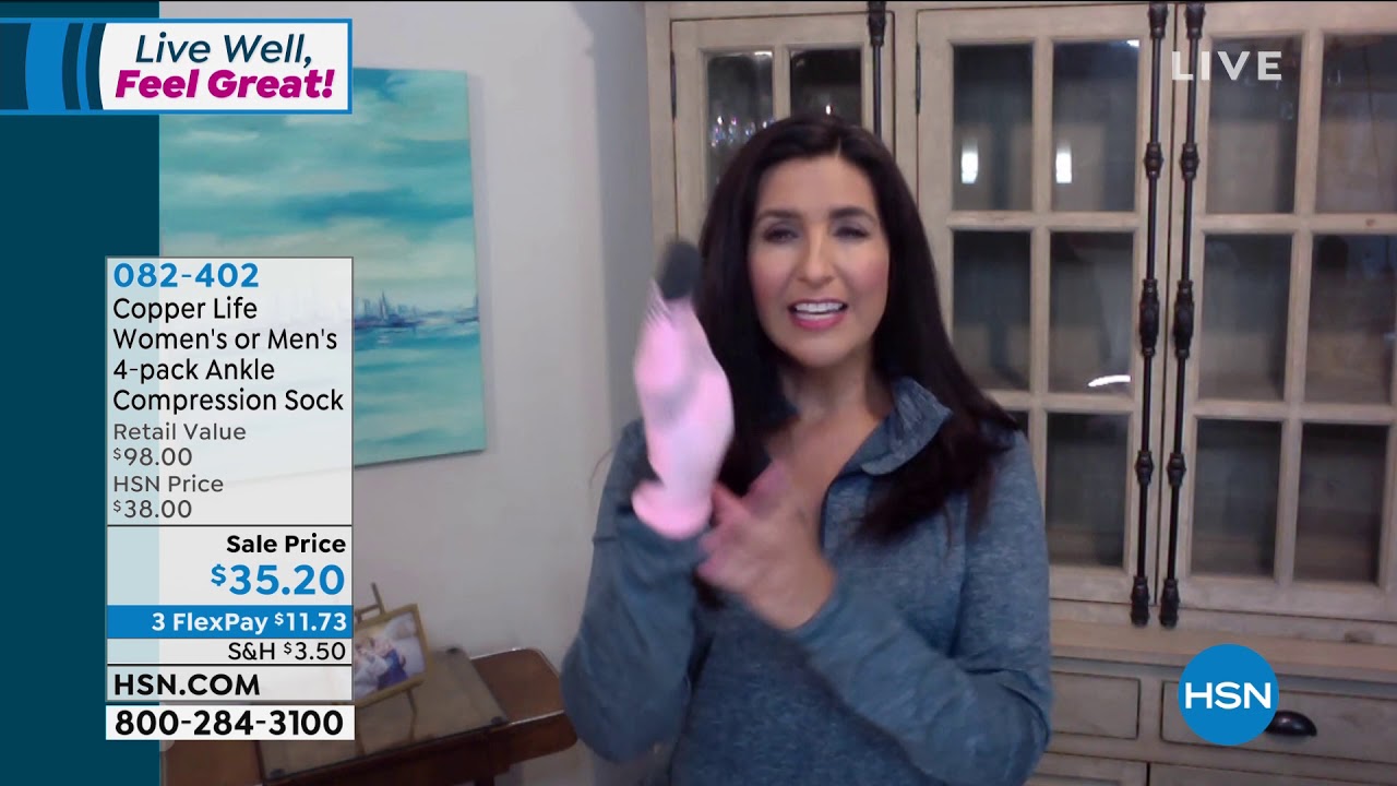 Copper Life 4pack Women's Ankle Compression Socks - YouTube