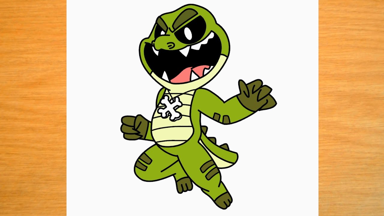 Como dibujar a Allister Gator Nightmare Critters step by step fanmade ...