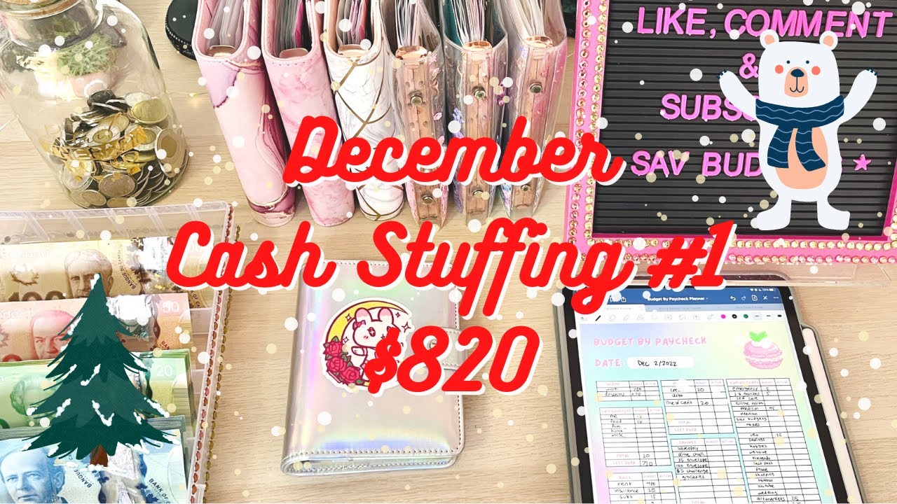 DECEMBER CASH STUFFING #1 | NEW BINDERS | CANADIAN CURRENCY | PART TIME ...