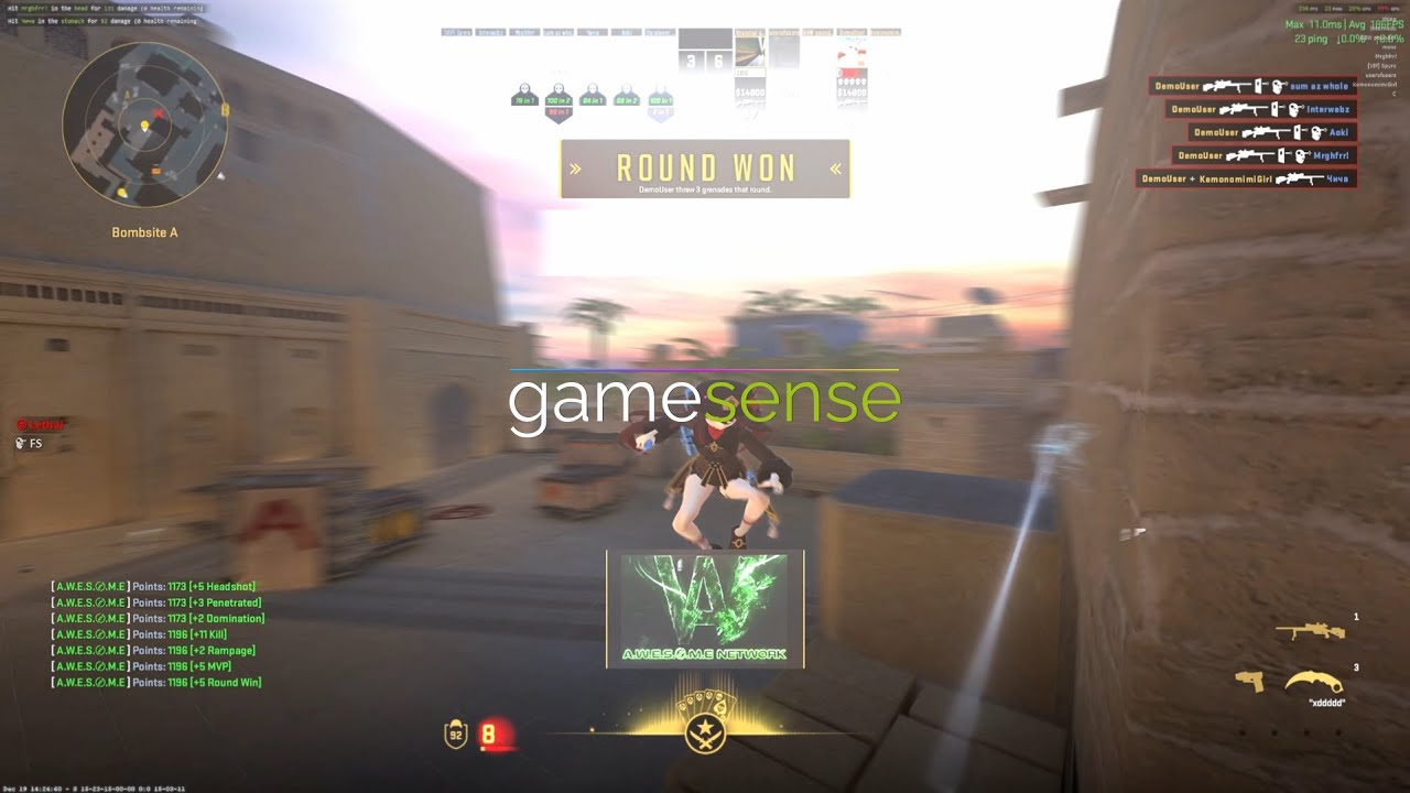 #CS2 hvh with gamesense.pub - YouTube