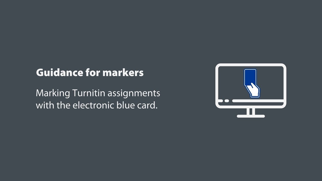 Marking Turnitin assignments with the blue card - YouTube
