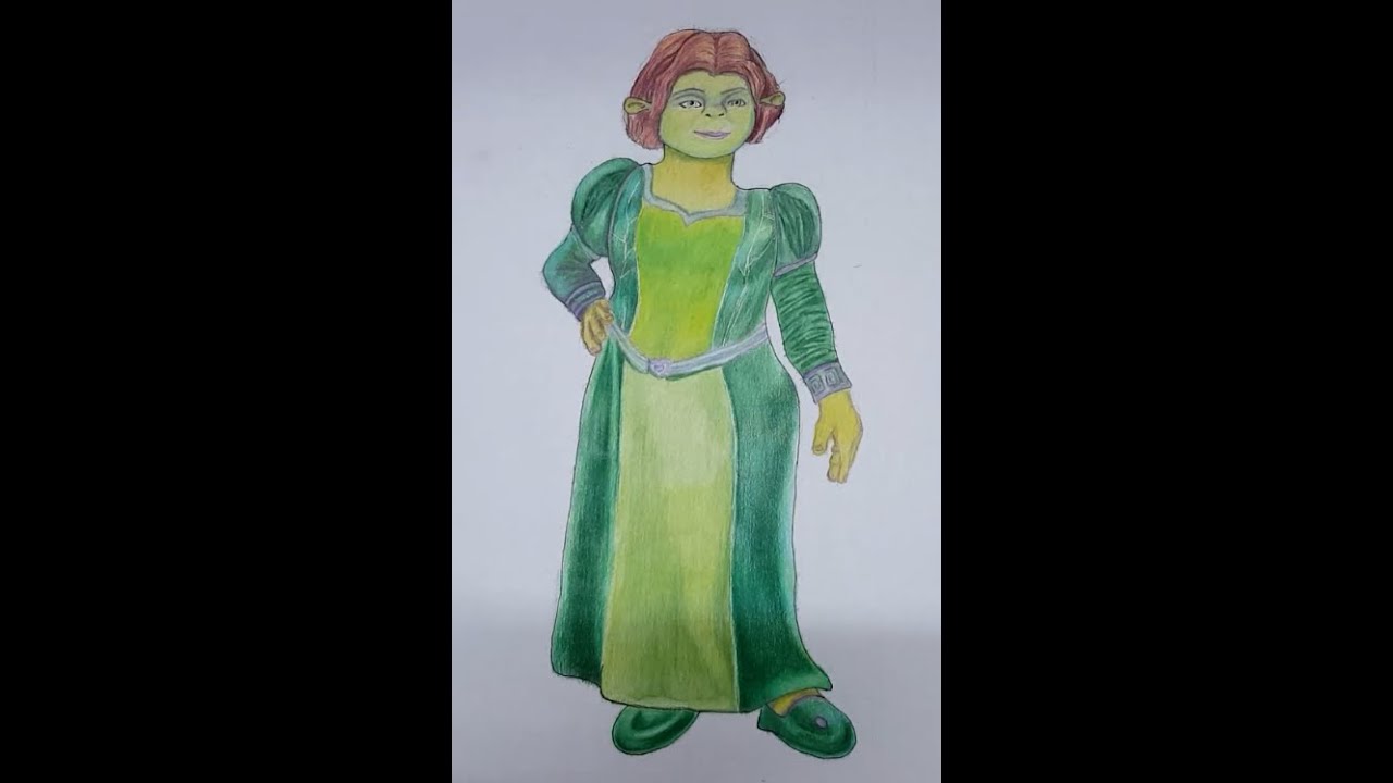 Princess Fiona | How to draw and colour Princess Fiona- Easy Step by ...
