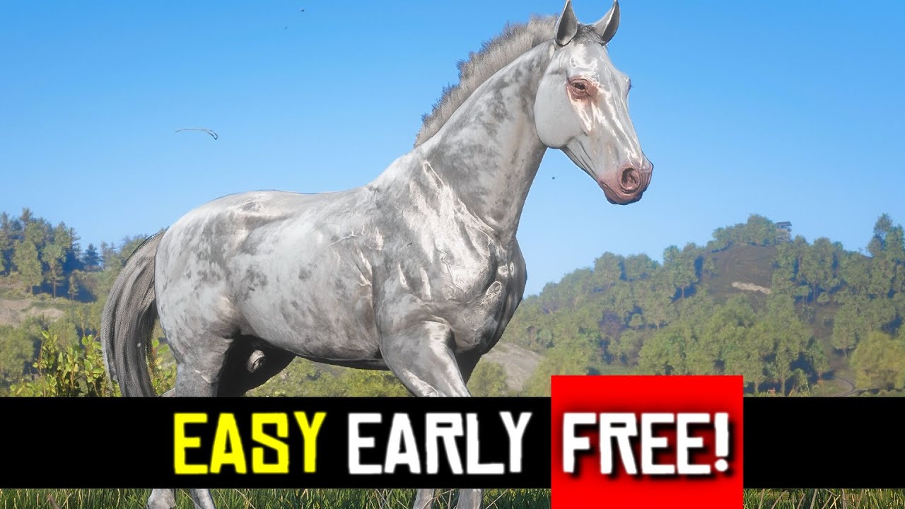 RDR2 - Get This Wild Race Horse Early and for Free! (White Roan Nokota ...