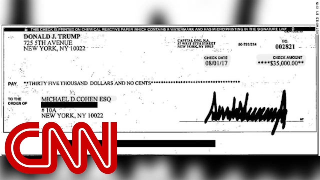 See copy of check allegedly signed by Trump - YouTube
