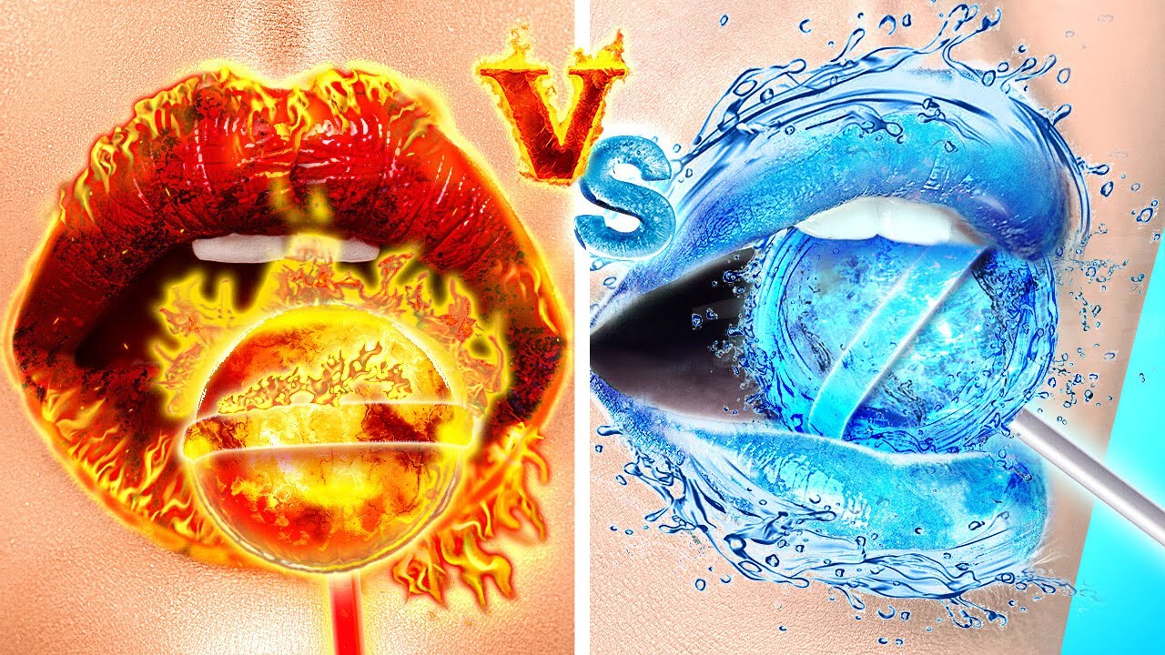 ULTIMATE FIRE vs. WATER CHALLENGE || We Adopted Four Elements! Hot vs ...