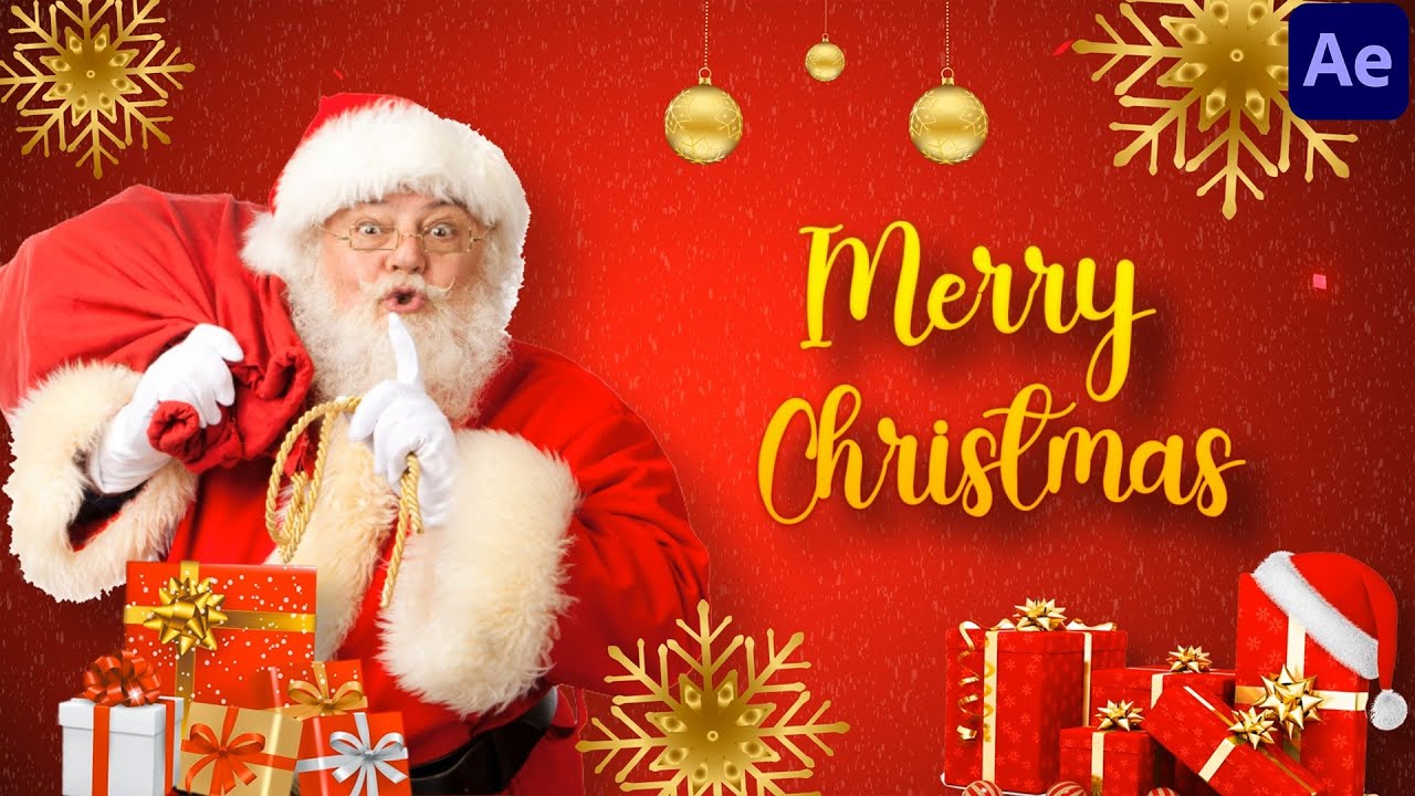 Happy Christmas Animation After Effects | Free Project File - YouTube