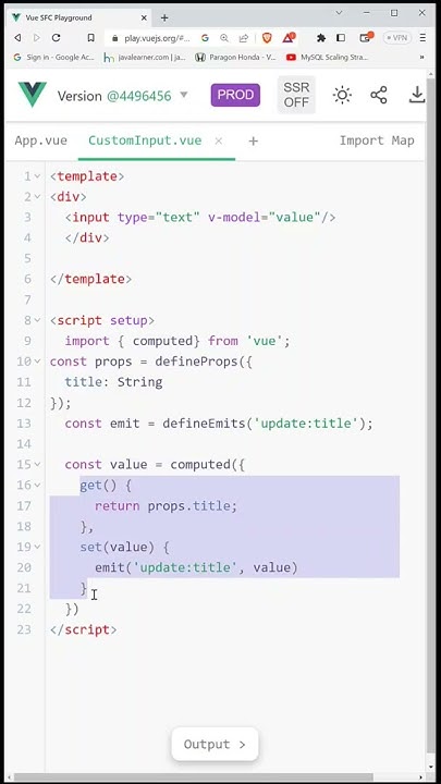 Computed property for component v-model binding #vue3 Composition API - YouTube
