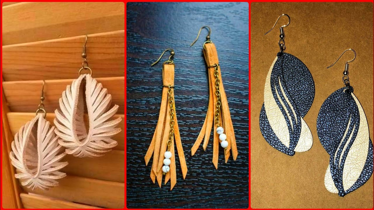 Stylish Flattering Leather Handmade Earrings || Earrings Designs ...